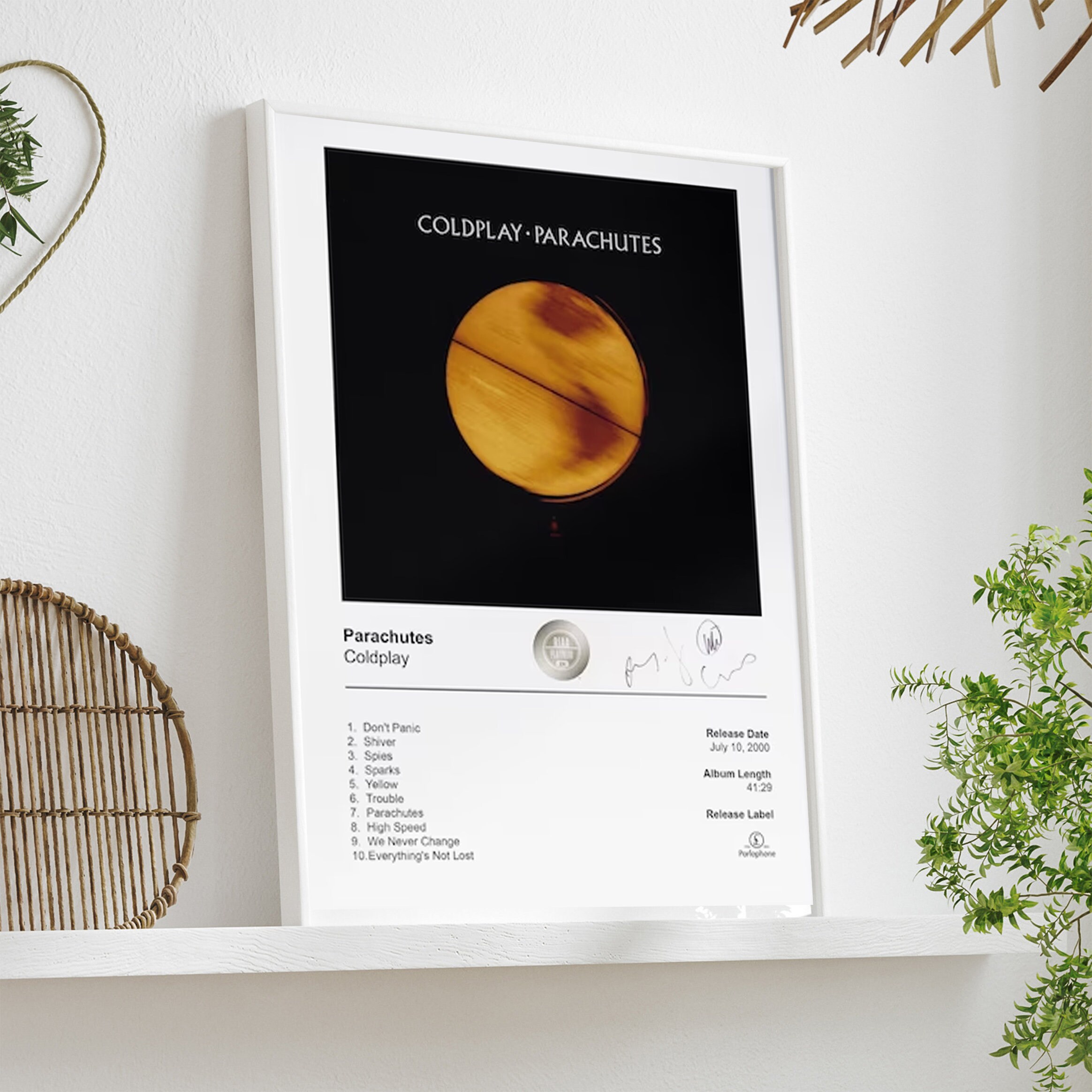 Coldplay Poster, Album Cover Poster, Parachutes Album Cover Poster sold ...