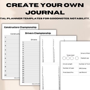 Formula 1 Journal Templates - Etsy