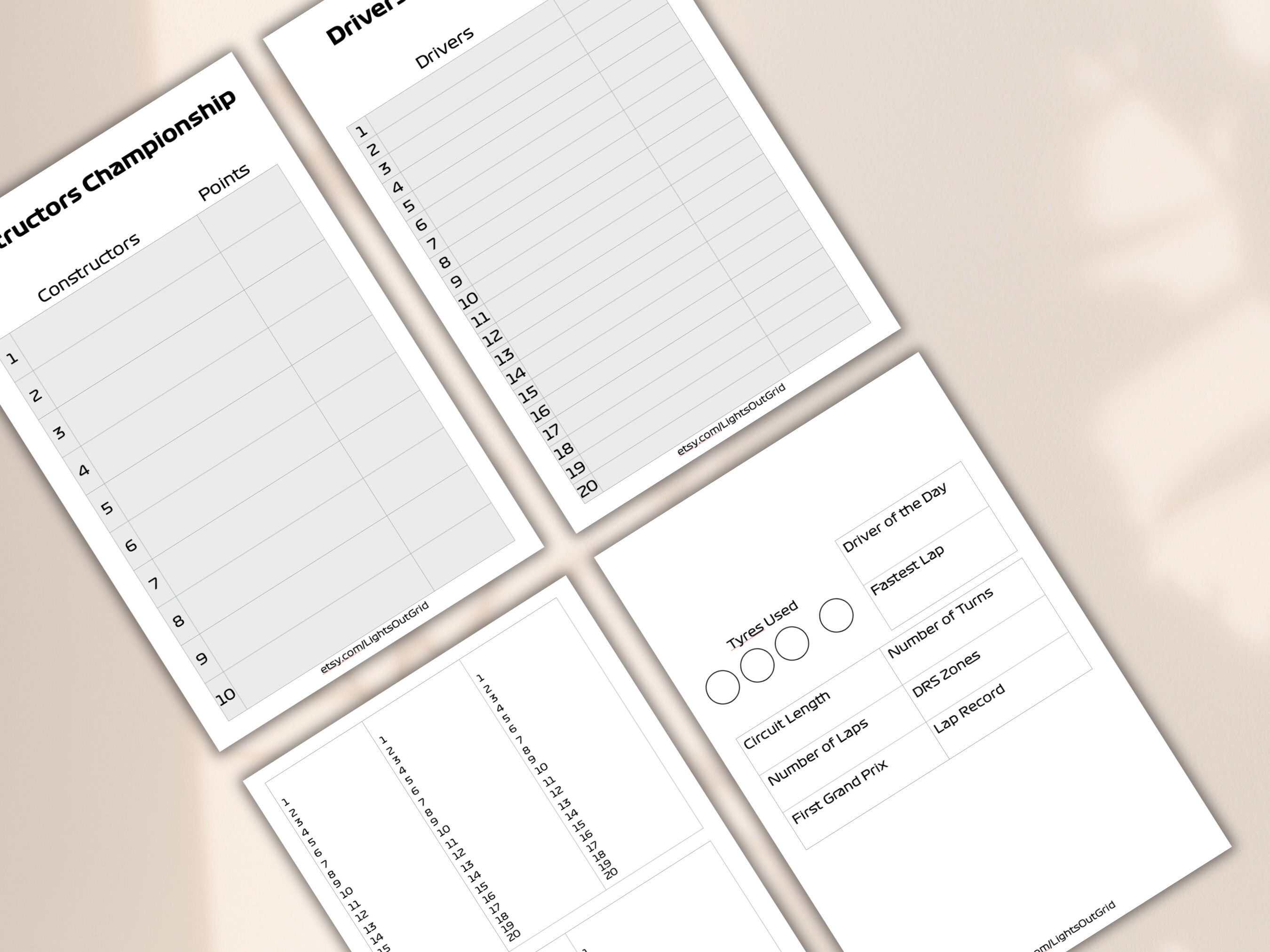 Formula 1 Journal Templates - Etsy