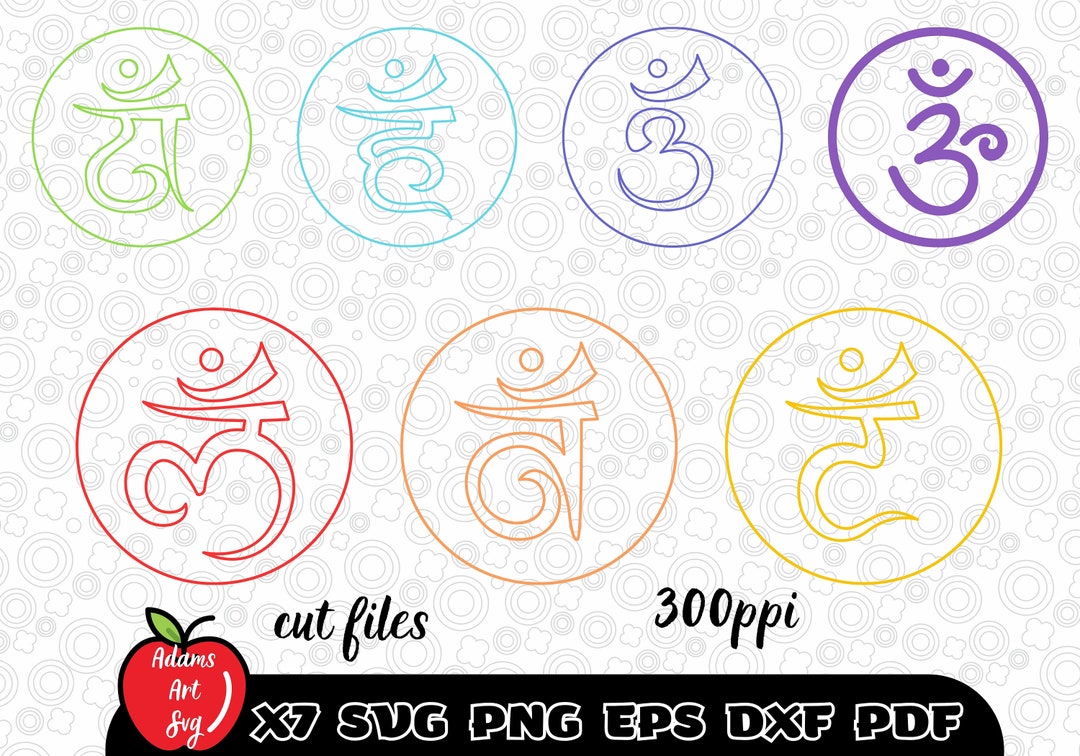 Ensemble Svg chakra, Svg 7 chakras, Svg symbole chakra, Svg yoga, Svg ...