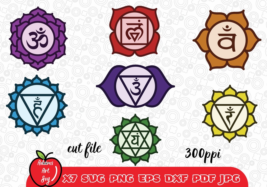 Buy Chakras Svg 7 Chakras Svg Files chakra Symbol Svg Yoga Online in ...