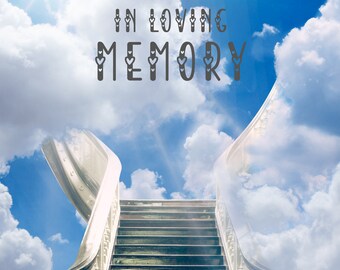 In Loving Memory PNG Memorial Background Stairs to Heaven - Etsy UK