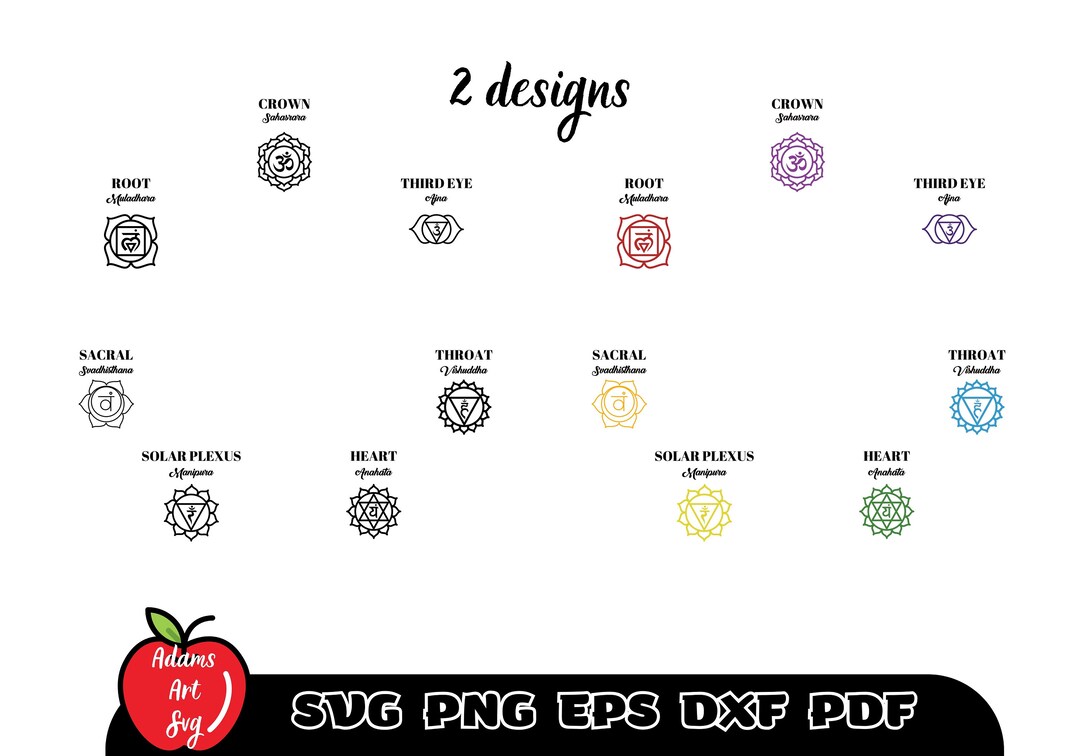 Chakra svg, 7 chakras svg, símbolo de chakra svg, yoga svg, buda svg ...