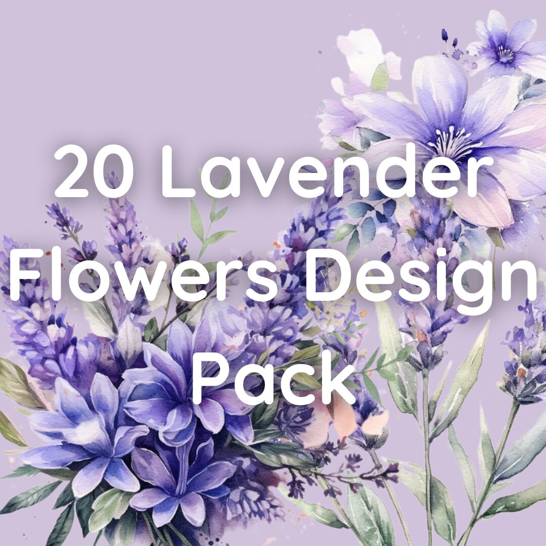 Lavender Flower Plant Clipart Watercolor PNG Wedding Digital Floral Art ...