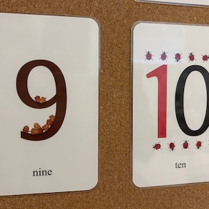 11 Laminated Number Cards for Babies and Toddlers (0-10) | Learning ...