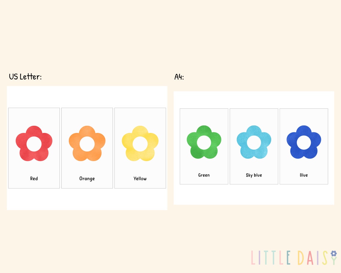 PRINTABLE 12 Color Flashcards, Montessori Cards, Pre-school Cards ...