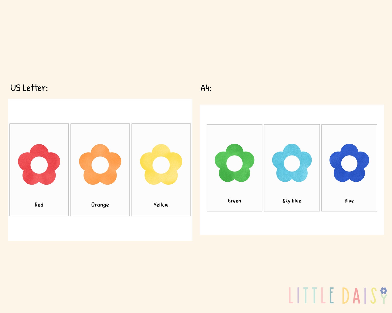 Printable Color Flashcards: Montessori Educational Cards (PDF Digital ...