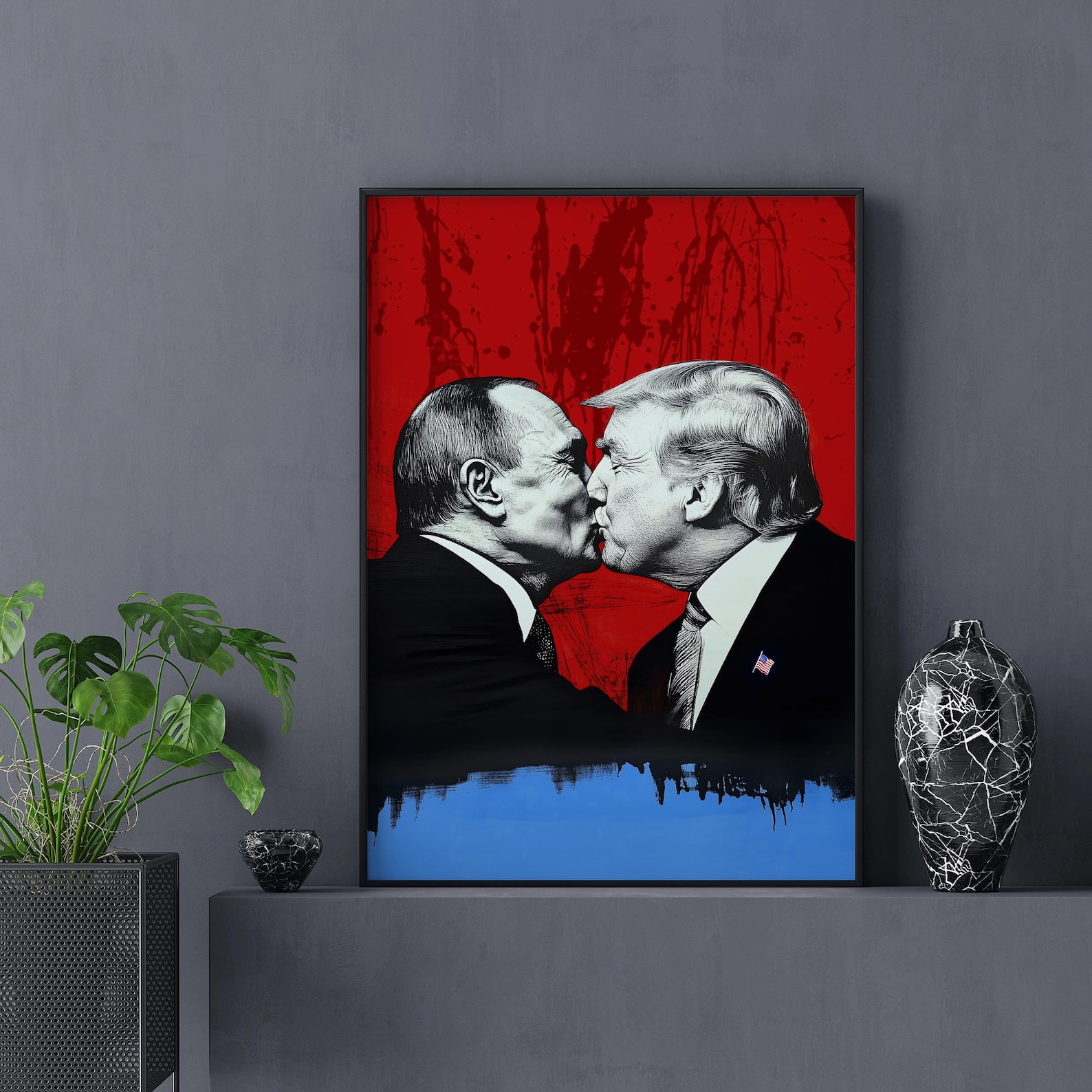 Trump Kissing Putin Political Satire Print – Political Wall Art ...