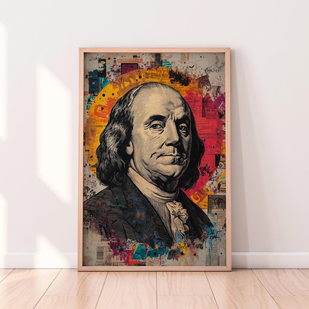 Benjamin Franklin Graffiti Art Print: Vintage Pop Art (digital Download ...