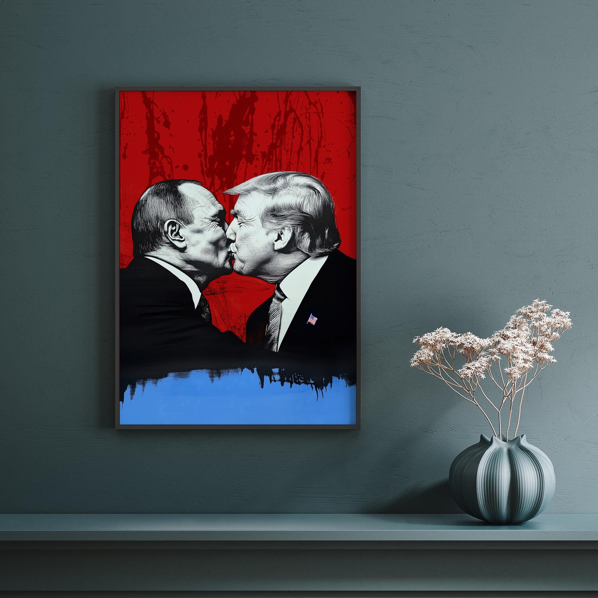Trump Kissing Putin Political Satire Print – Political Wall Art ...