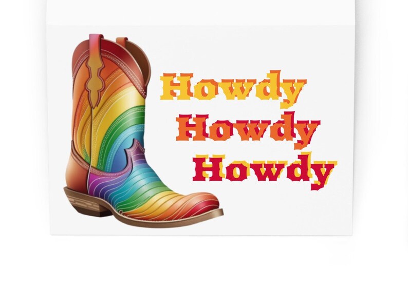 Howdy Cowboy Card. Pride Card. Rainbow Cowboy Boot. Just - Etsy