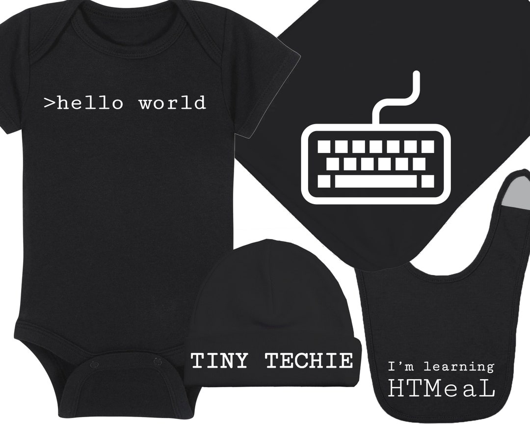Coding Baby Onesie® / Hat / Blanket / Bib Package Combinations - Hello World / Tiny Techie ...