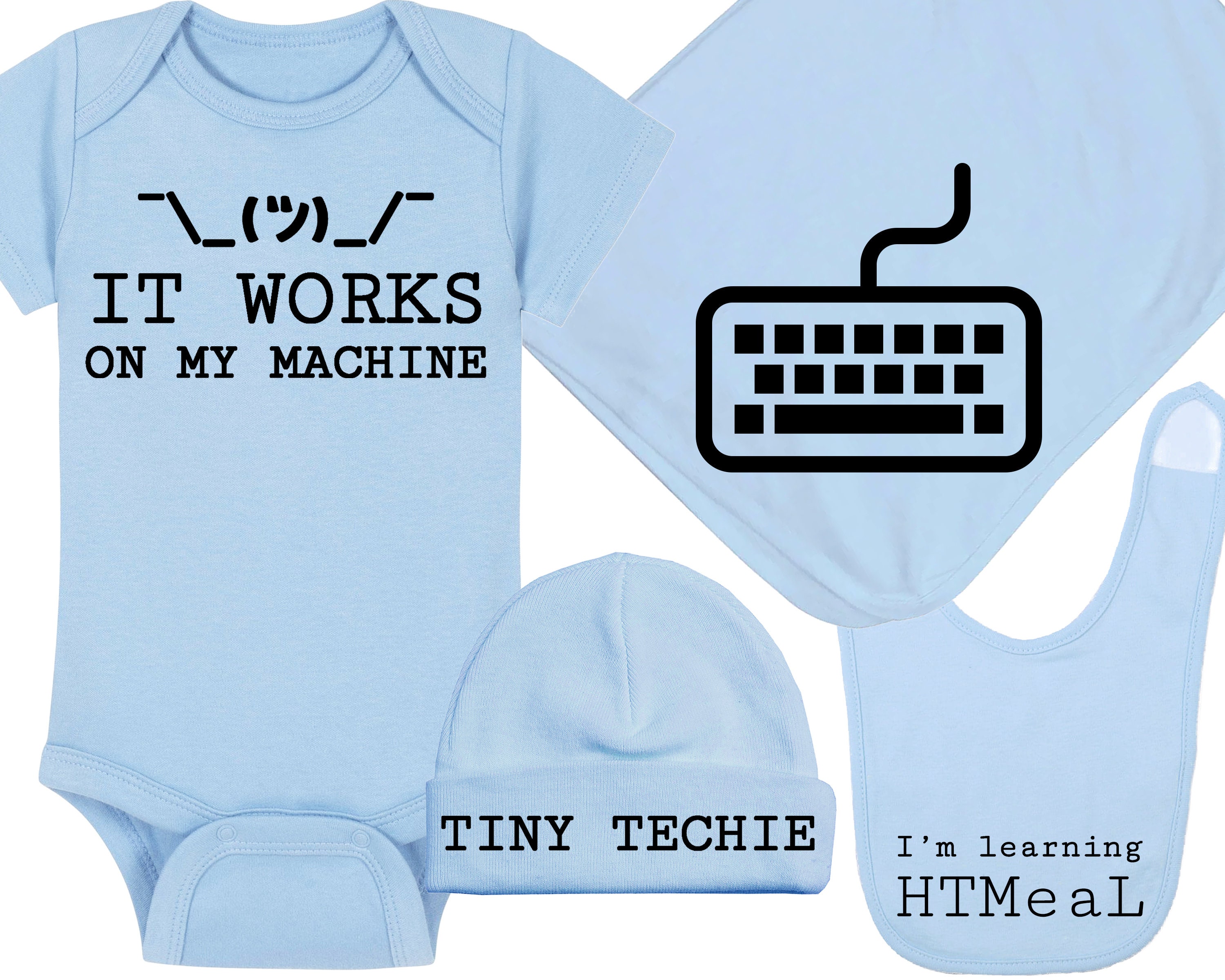 Coding Baby Onesie® / Hat / Blanket / Bib Package Combinations - It Works on My Machine / Tiny ...