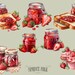 Watercolor Strawberry Themed Clipart Collection of 50 Strawberry ...