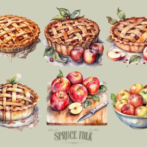 Watercolor Apple Themed Clipart | Collection of 25 | Sweet as Apple Pie ...
