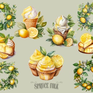 Watercolor Lemon Themed Clipart | Collection of 50 | Lemon Bliss Collection - Etsy