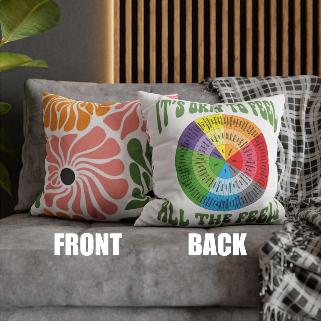 Feelings Wheel of Emotions Pillow Cover, It's Okay to Feel All the ...
