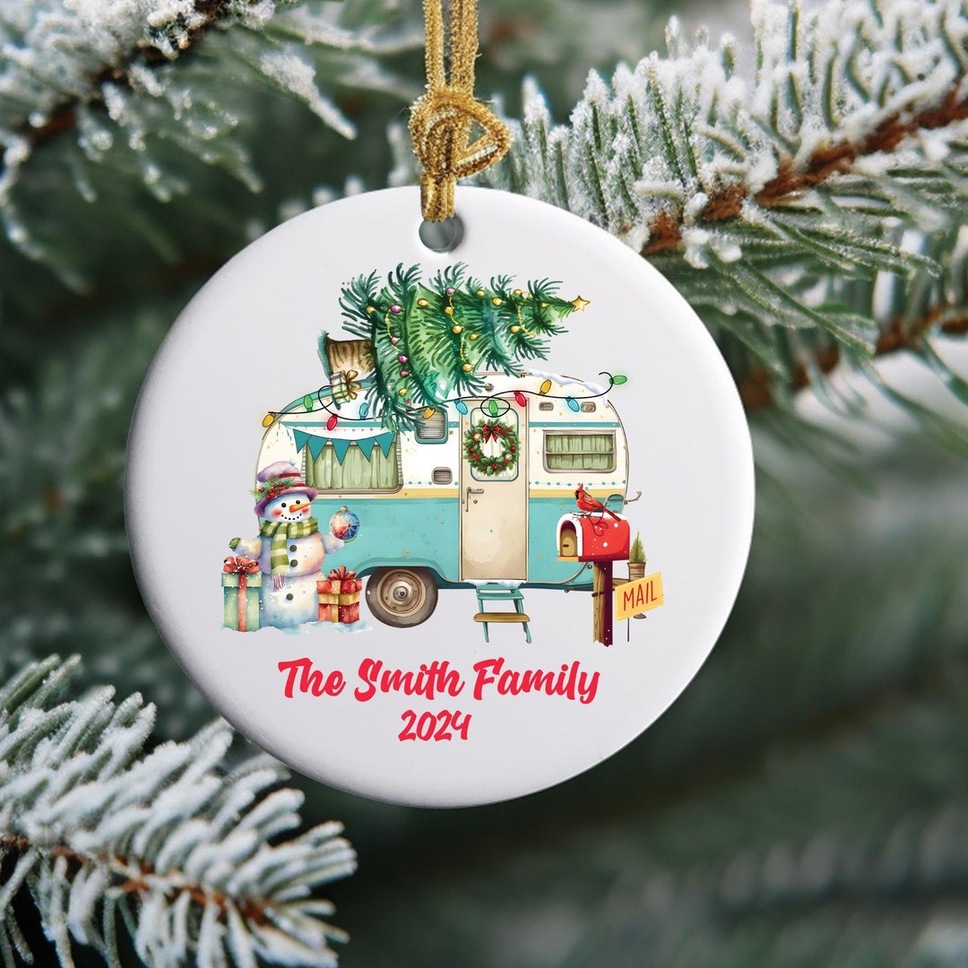 Personalized Retro Camper Christmas Ornament, Custom Camper Ornament ...