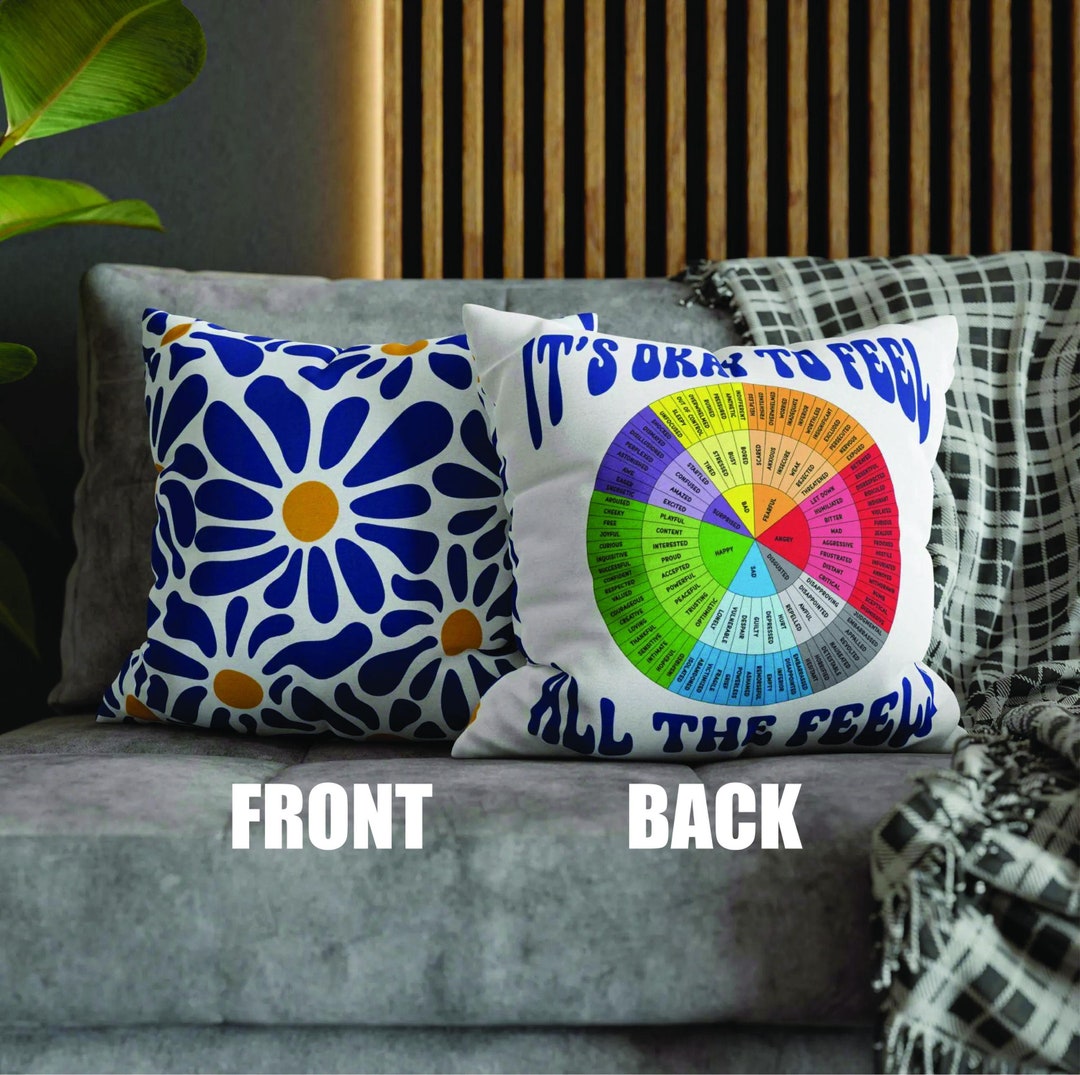 Feelings Wheel of Emotions Pillow Cover, It's Okay to Feel All the ...