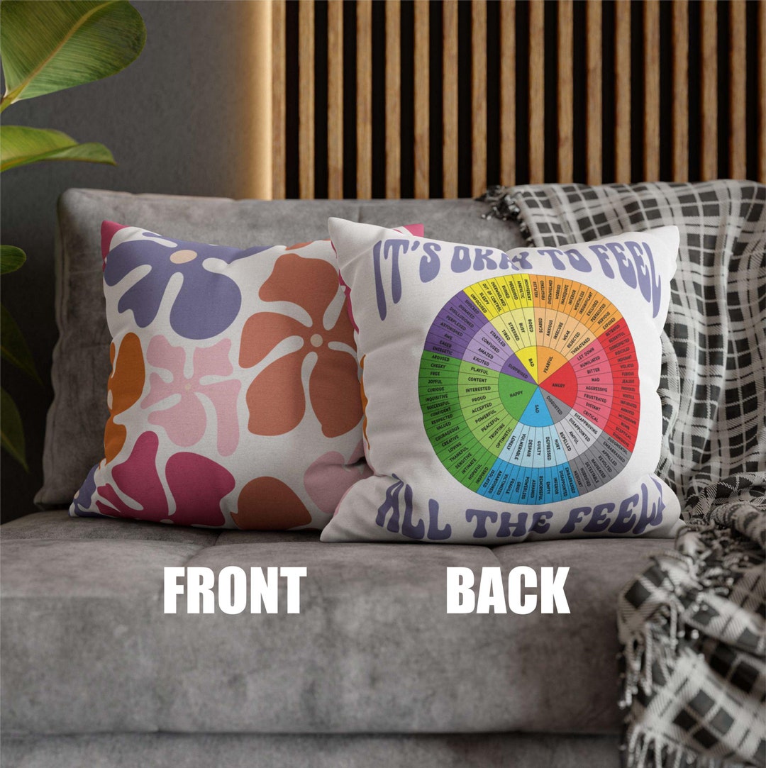 Feelings Wheel of Emotions Pillow Cover, It's Okay to Feel All the ...