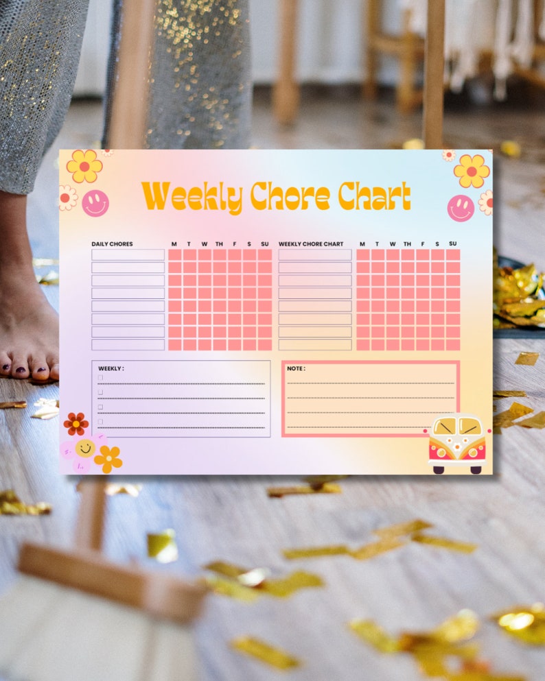 Summer Chore Chart for Kids Printable Weekly Chores Daily - Etsy