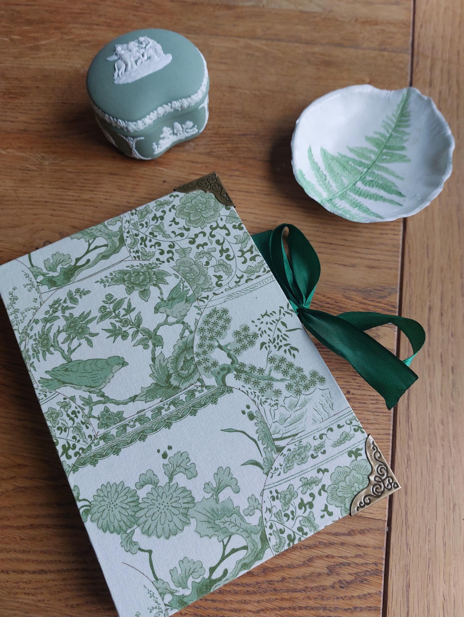 Handbound A5 Coptic Stitch Notebook: Green Oriental Fabric Cover - Etsy