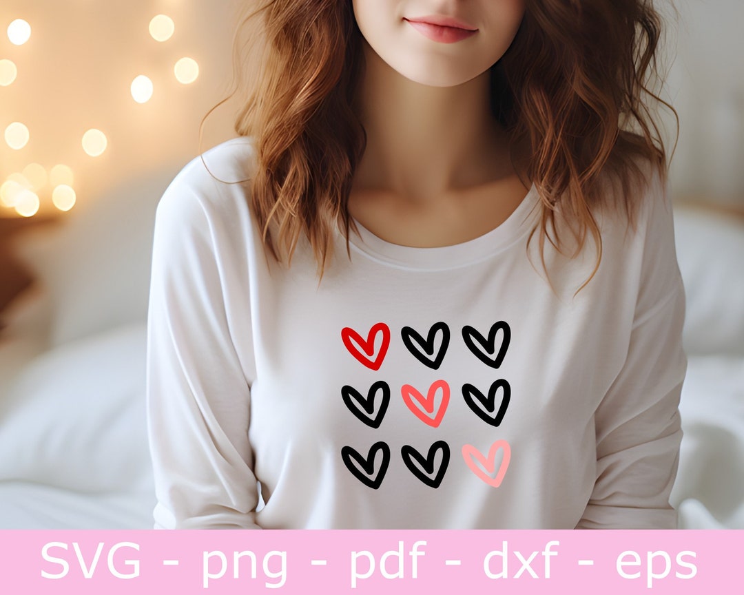 Love heart line-work SVG PNG pdf dxf, Love heart print svg, camisa svg ...