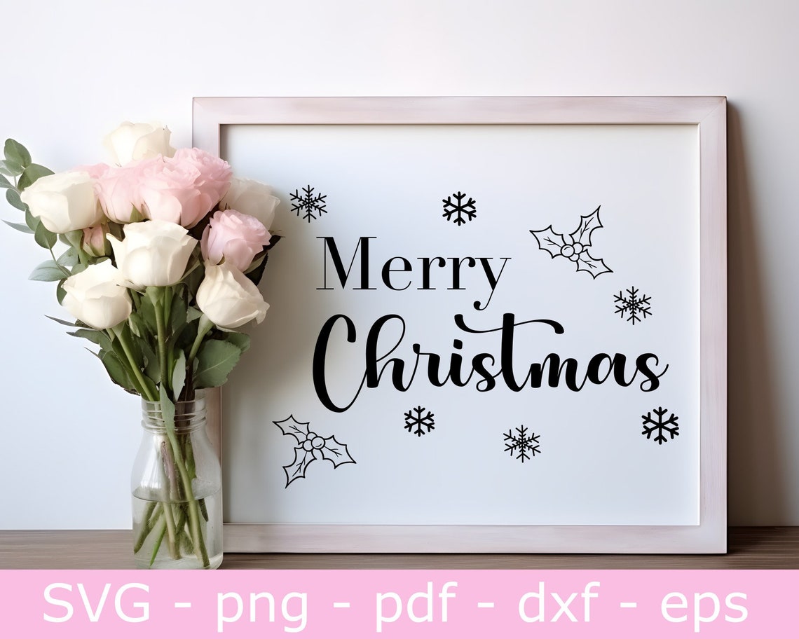 Merry Christmas SVG PNG Pdf Dxf Xmas Print Svg Instant - Etsy