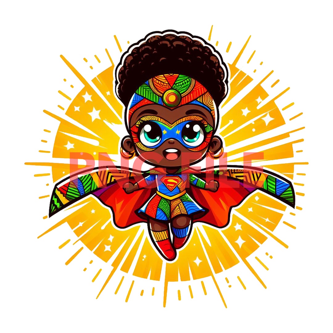 African-american Kids, Clipart, PNG File, Black Girl, Superhero, Black ...