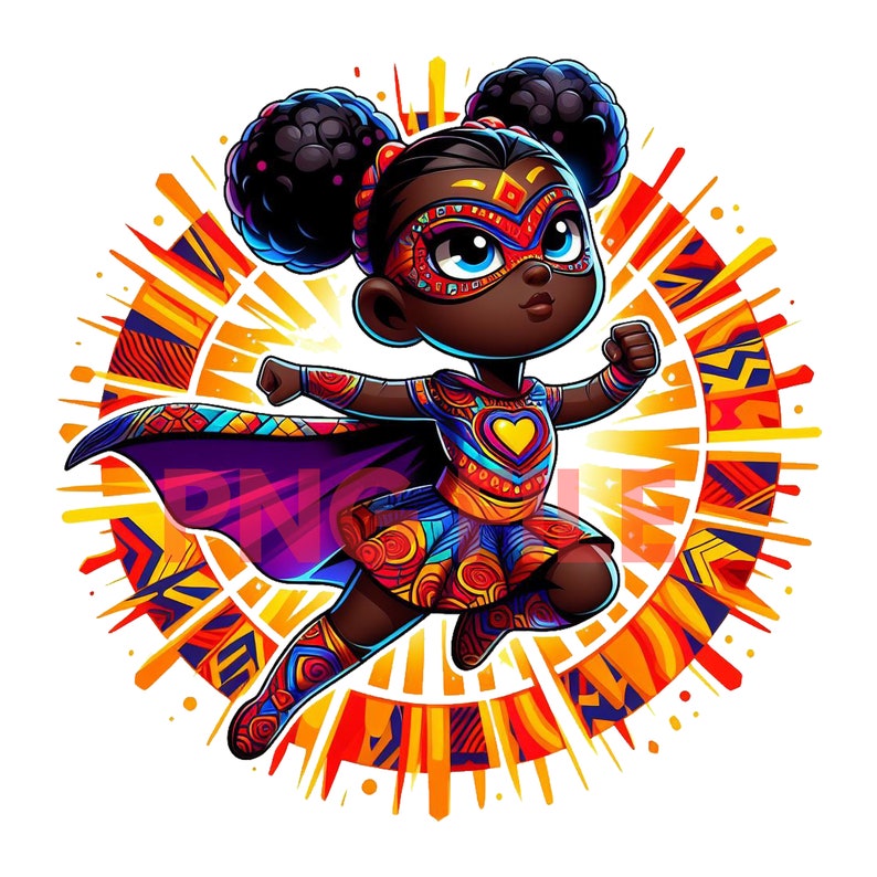 African-american Kids, Clipart, PNG File, Black Girl, Superhero, Black ...