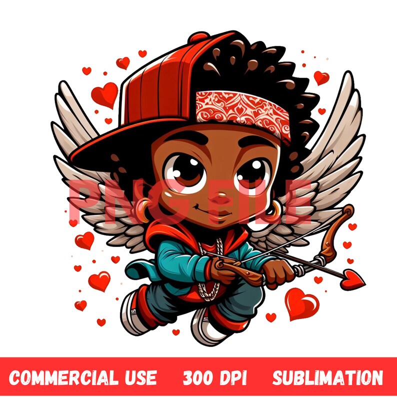 African-american Cupid Valentine Clipart, Black Cupid, Urban ...