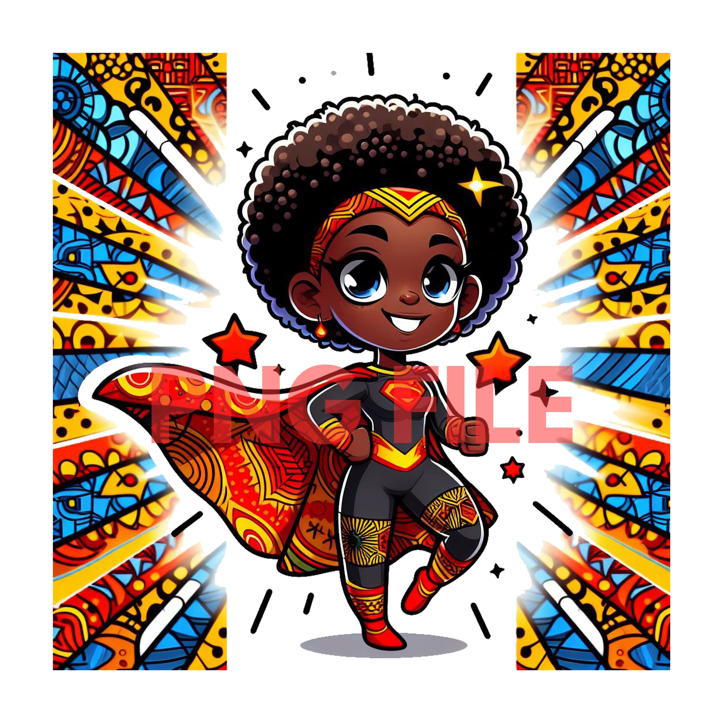 African-american Kids, Clipart, PNG File, Black Girl, Superhero, Black ...