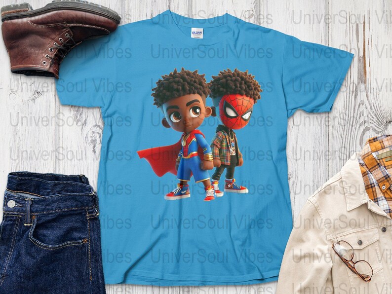 African-american Superhero Digital PNG, Kids Superhero Clipart, Instant ...