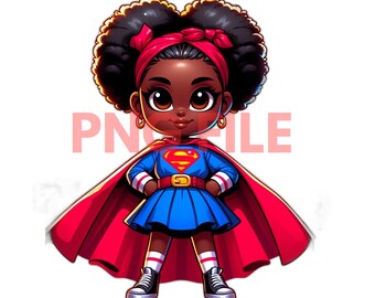 African-american Kids Clipart, Black Boys, PNG File, Superhero, Black ...