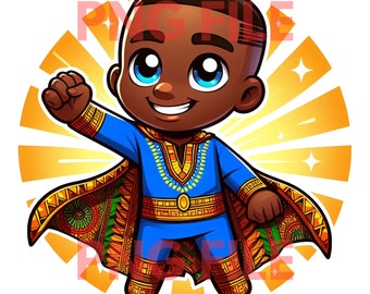 African-american Kids Clipart, Black Boys, PNG File, Superhero, Black ...