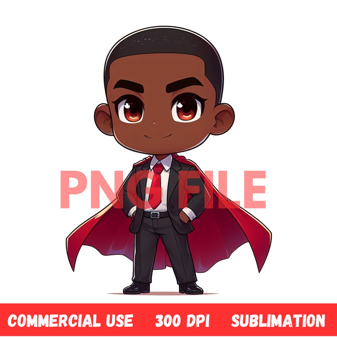 African-american, Chibi Clipart, Black Boys, PNG, Chibi, Superhero ...