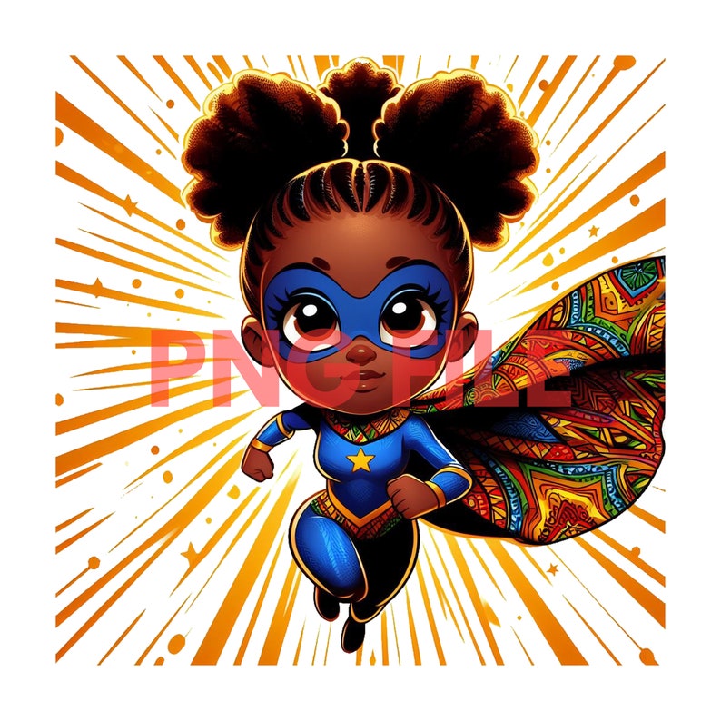 African-american Kids, Clipart, PNG File, Black Girl, Superhero, Black ...