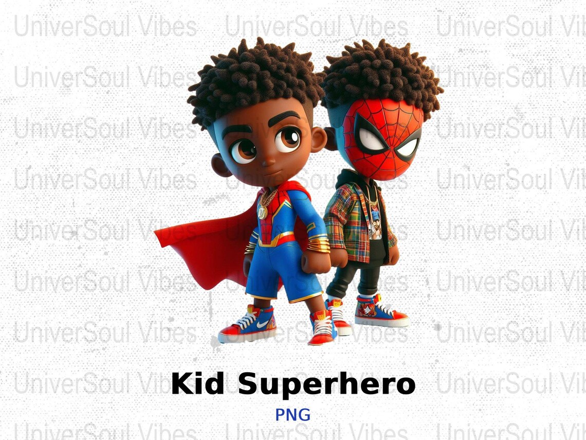 African-american Superhero Digital PNG, Kids Superhero Clipart, Instant ...