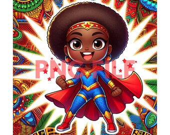 African-american Kids Clipart, Black Boys, PNG File, Superhero, Black ...