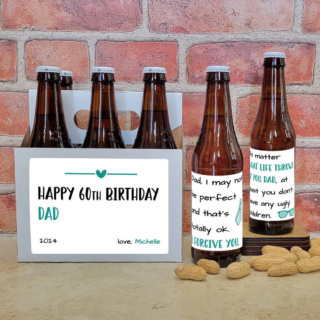 Beer Bottle & Carrier Labels and a Beer Carrier, Perfect for Birthdays ...