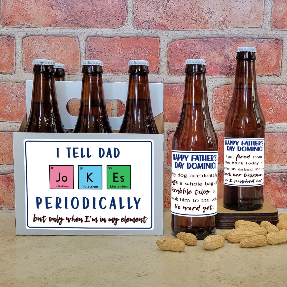 Personalized Dad Beer Bottle & Carrier Labels and a Beer Carrier: "i ...