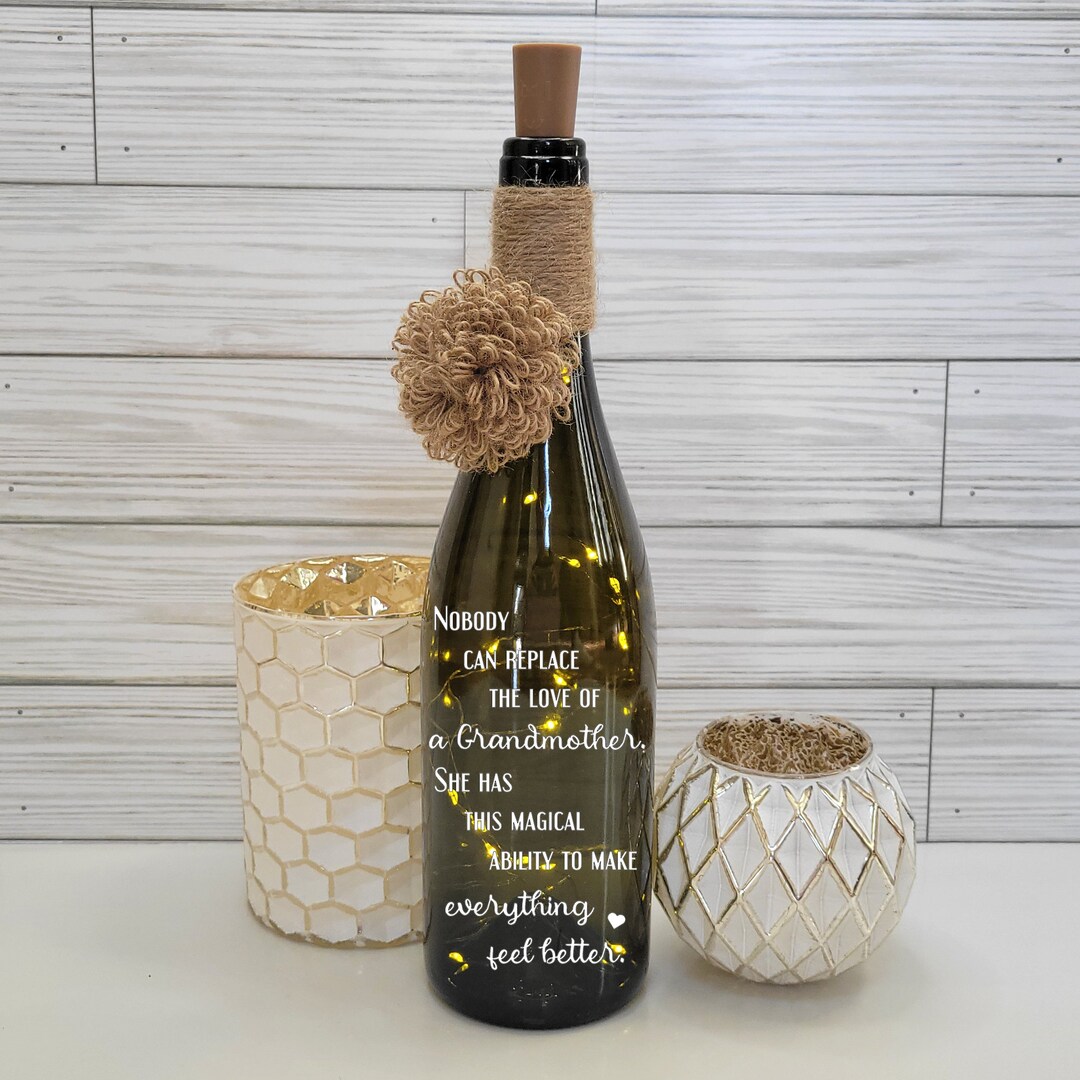 Grandmother Lighted Wine Bottle PERSONALIZE, Love of A Grandmother ...