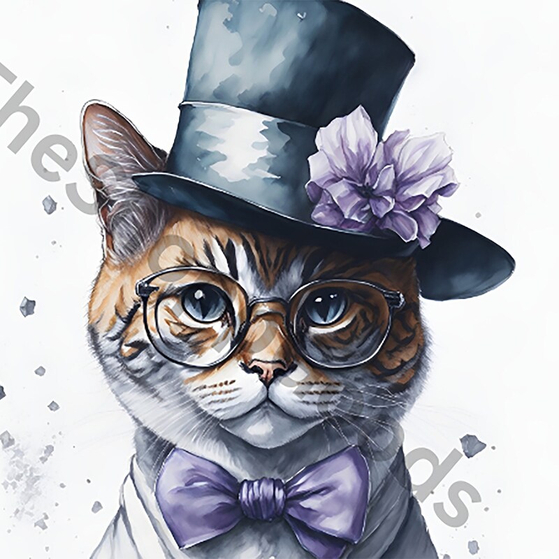 Cat Wearing Glasses - Etsy