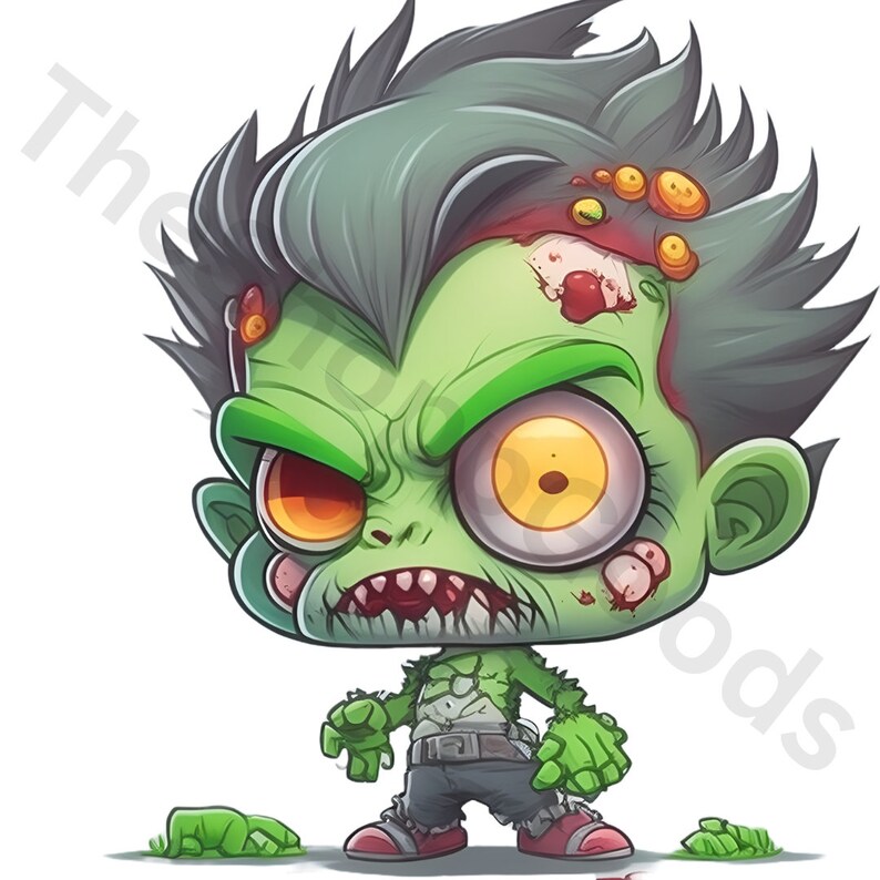 Cartoon Zombies Clipart Bundle 11 Transparent Pngs Halloween - Etsy