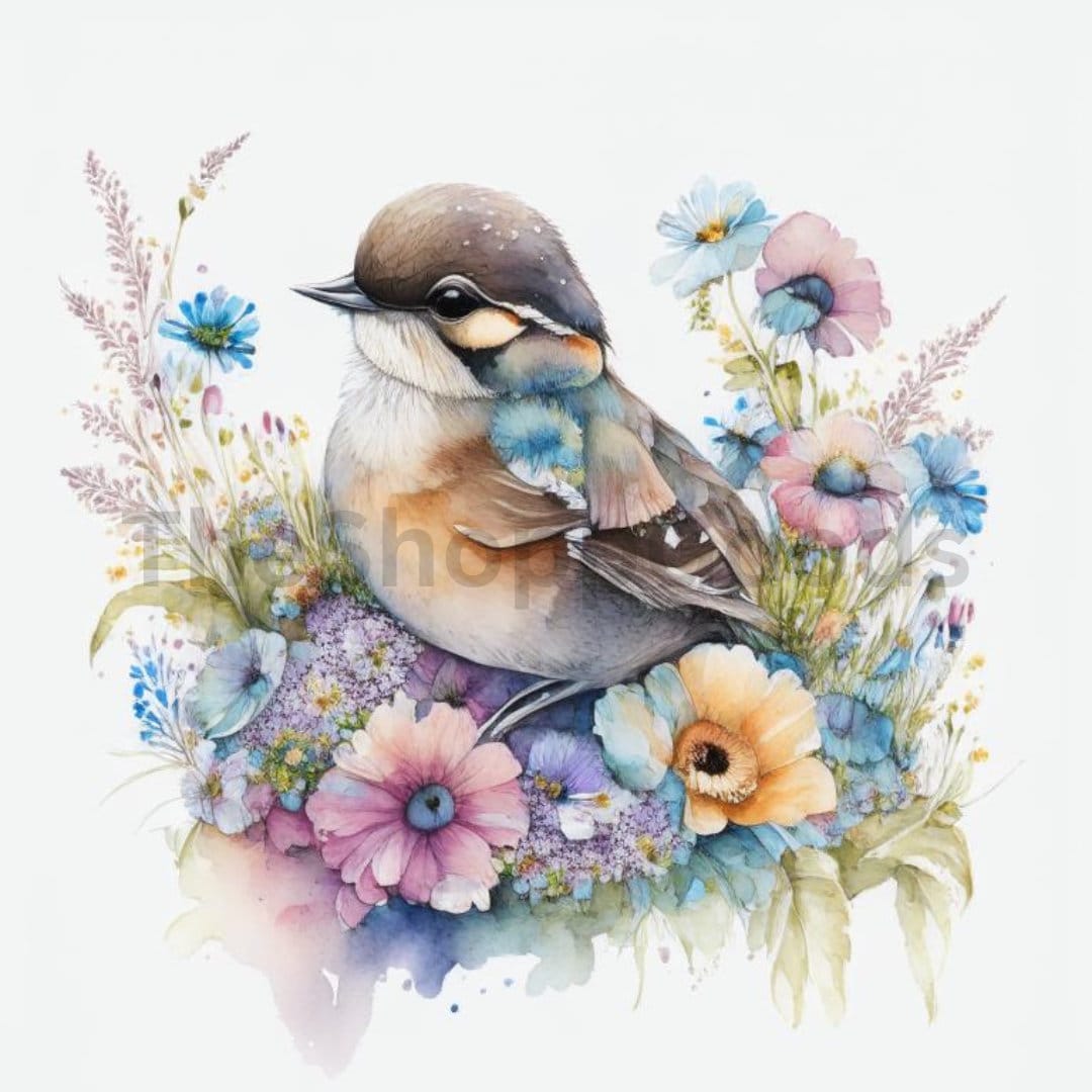 Cute Bird Watercolor Clipart Bundle, 10 Beautiful Transparent Pngs ...