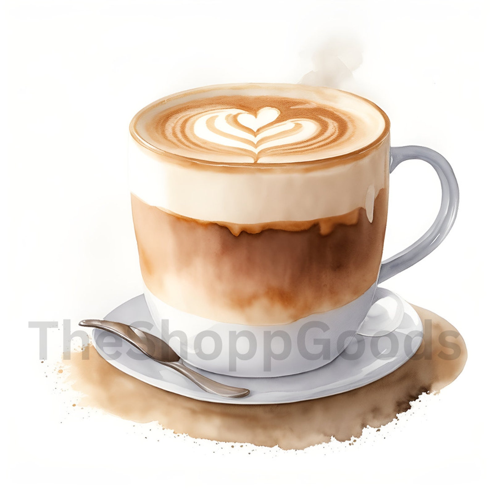 Coffee Watercolor Clipart Bundle, 10 High Quality Transparent PNG ...