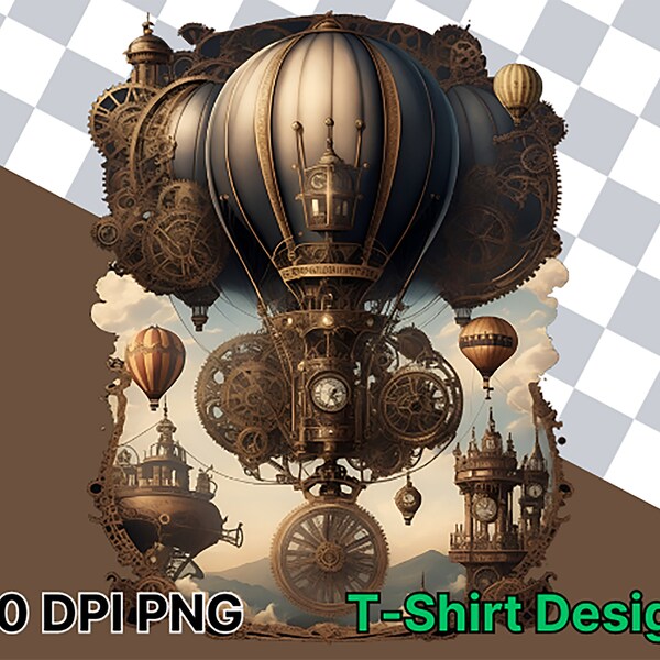 Steampunk Print Tee Shirt - Etsy