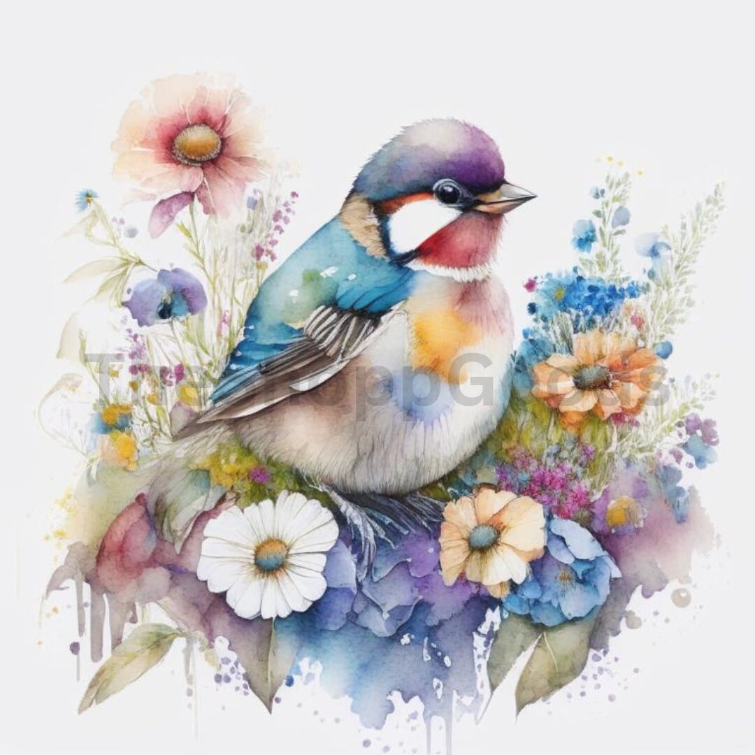 Cute Bird Watercolor Clipart Bundle, 10 Beautiful Transparent Pngs ...