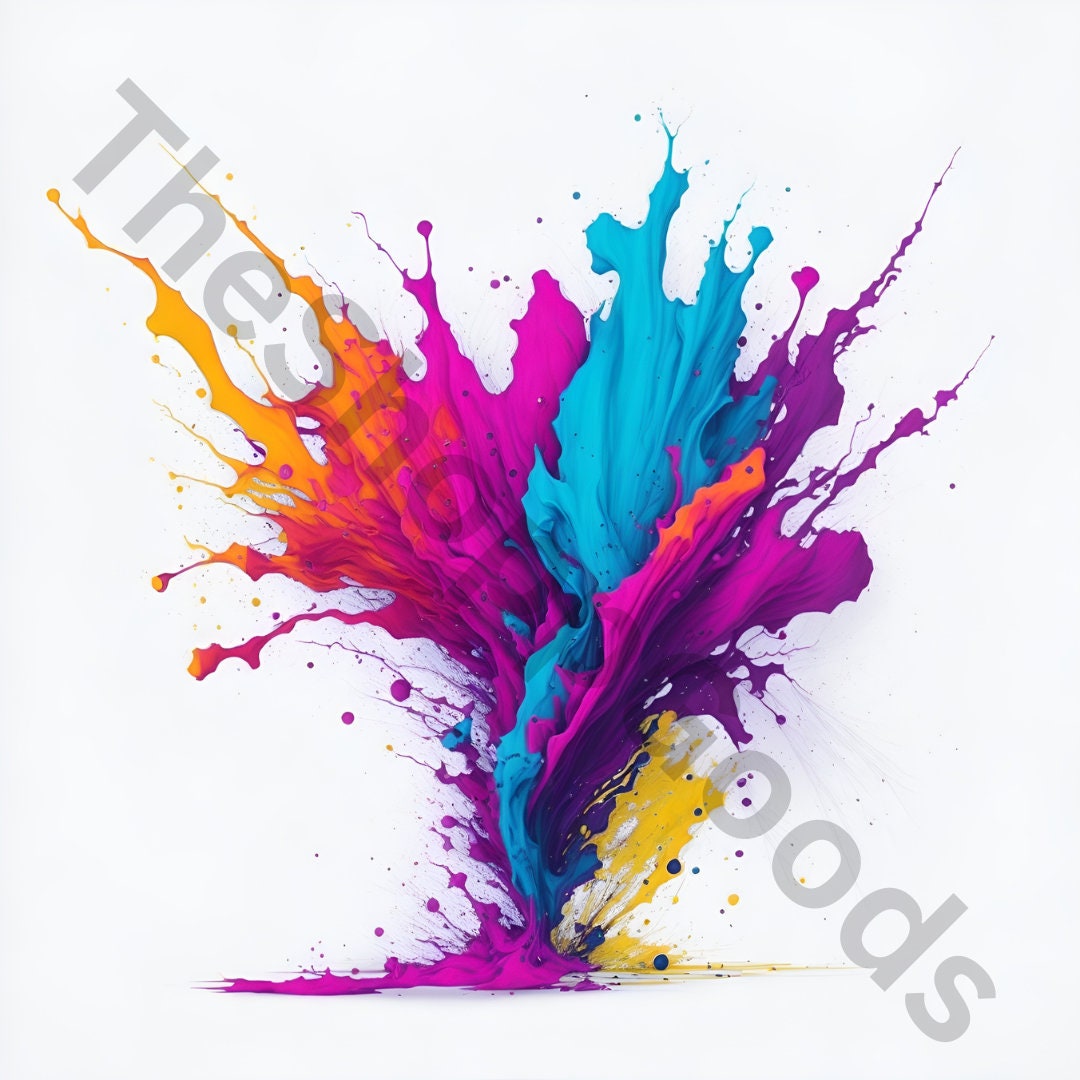 Watercolor Splash Art Clipart Bundle 10 Transparent Pngs - Etsy