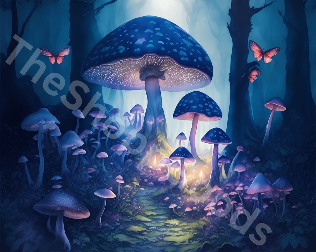 Magical Mushrooms in a Forest Clipart Bundle, 12 High Quality Jpgs ...